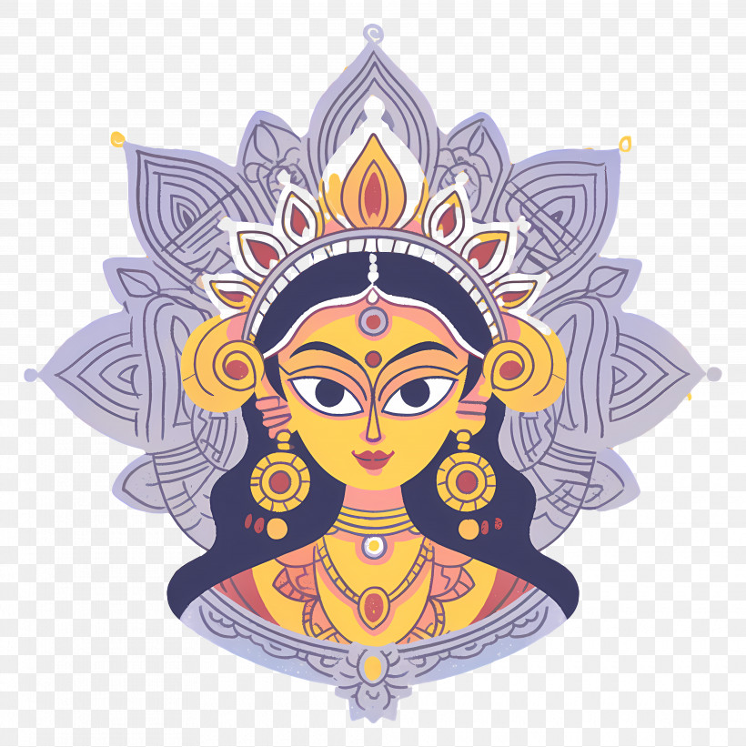 Navratri - Vibrant Depiction Of A Divine Goddess, PNG, 3940x3948px ...