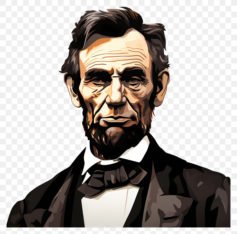 Abraham Lincoln Portrait - Illustrated Portrait Of A Famous Figure, PNG ...