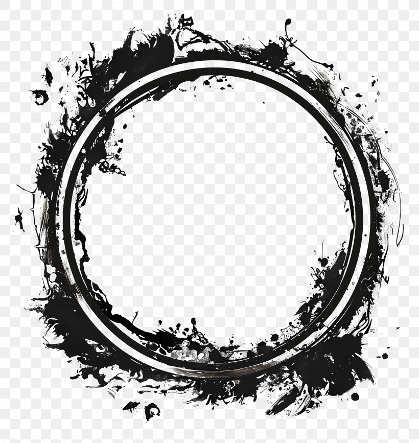 Minimalist Frame - Abstract Ink Splash Circle Design, PNG, 3840x4064px ...