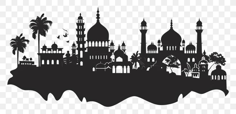 Pune - Mosque Silhouette With Palm Trees, PNG, 4016x1944px, Pune ...