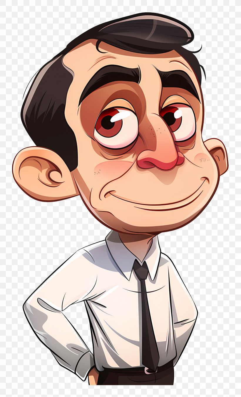 Mr Bean - Cartoon Man In A White Shirt And Tie, PNG, 2444x4020px, Mr ...