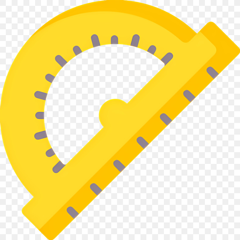 Protractor - Yellow Protractor For Measuring Angles, PNG, 2048x2048px ...