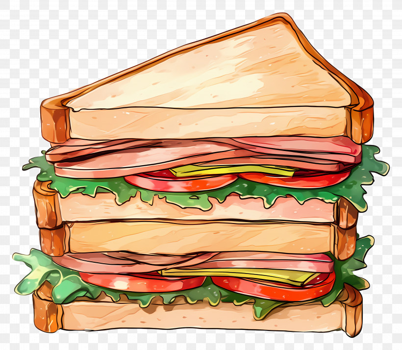 Sandwich - Delicious Triple-Layered Sandwich, PNG, 4060x3540px ...