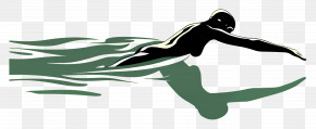 Stick Figure Swimming - Silhouette Of A Swimmer PNG