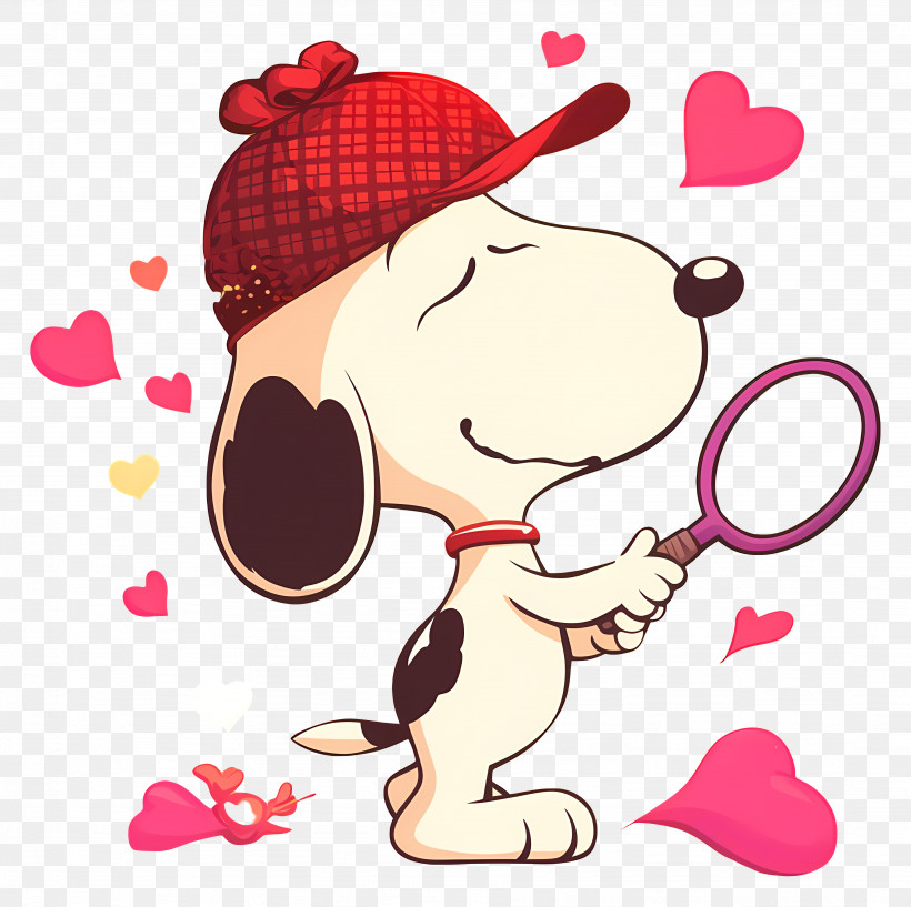 Love Snoopy - Detective Dog With Hearts, PNG, 3692x3680px, Love Snoopy ...
