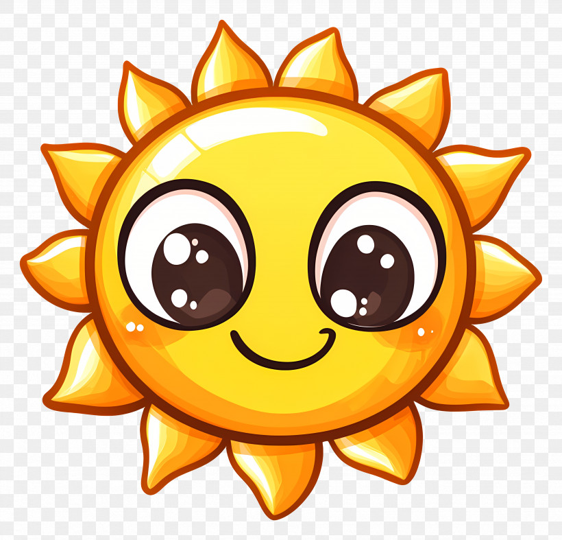 Kawaii Sun - Smiling Cartoon Sun Illustration, PNG, 3492x3352px, Kawaii ...