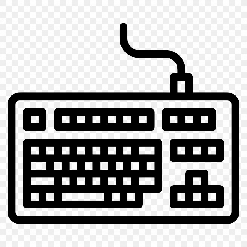 Computer Keyboard - Simple Wired Keyboard Icon Illustration, PNG, 2048x2048px, Computer Keyboard ...