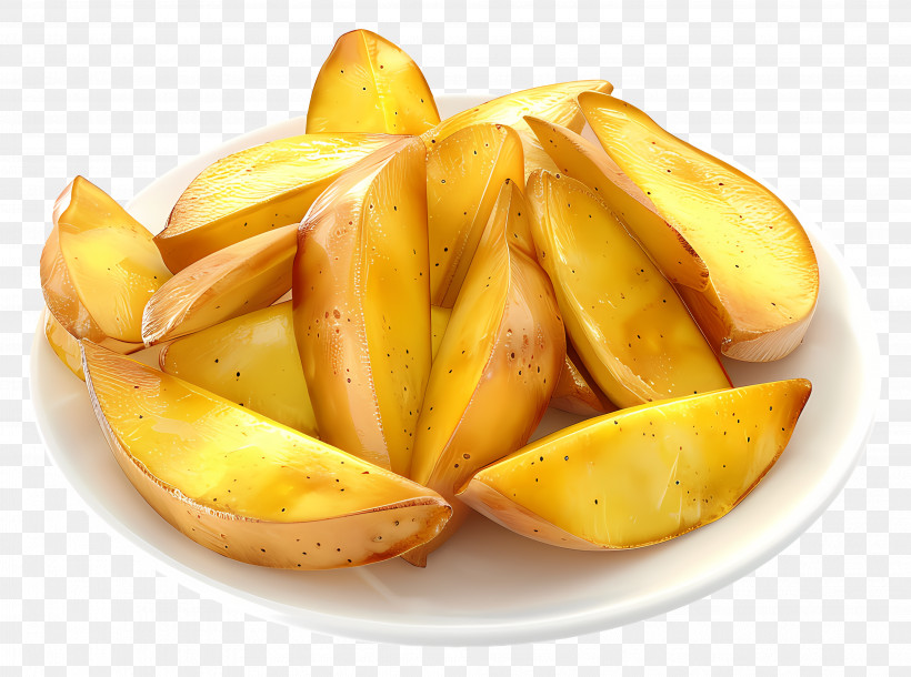 Potato Wedges - Golden Potato Wedges On White Plate, PNG, 3928x2924px ...