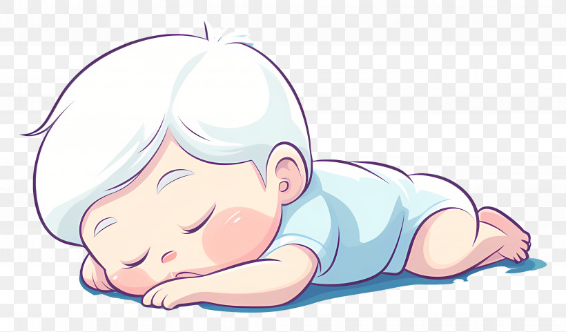 Sleeping Baby - Cute Cartoon Baby Sleeping Peacefully, PNG, 3712x2180px ...