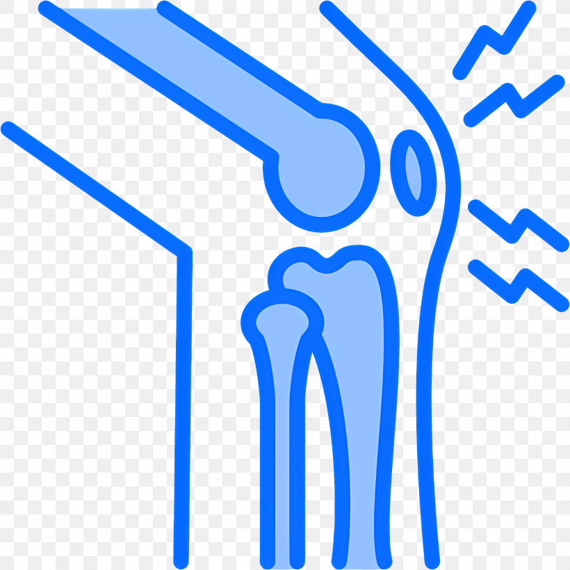 Knee Pain - Blue Icon Of Knee Joint With Pain Indication, PNG ...