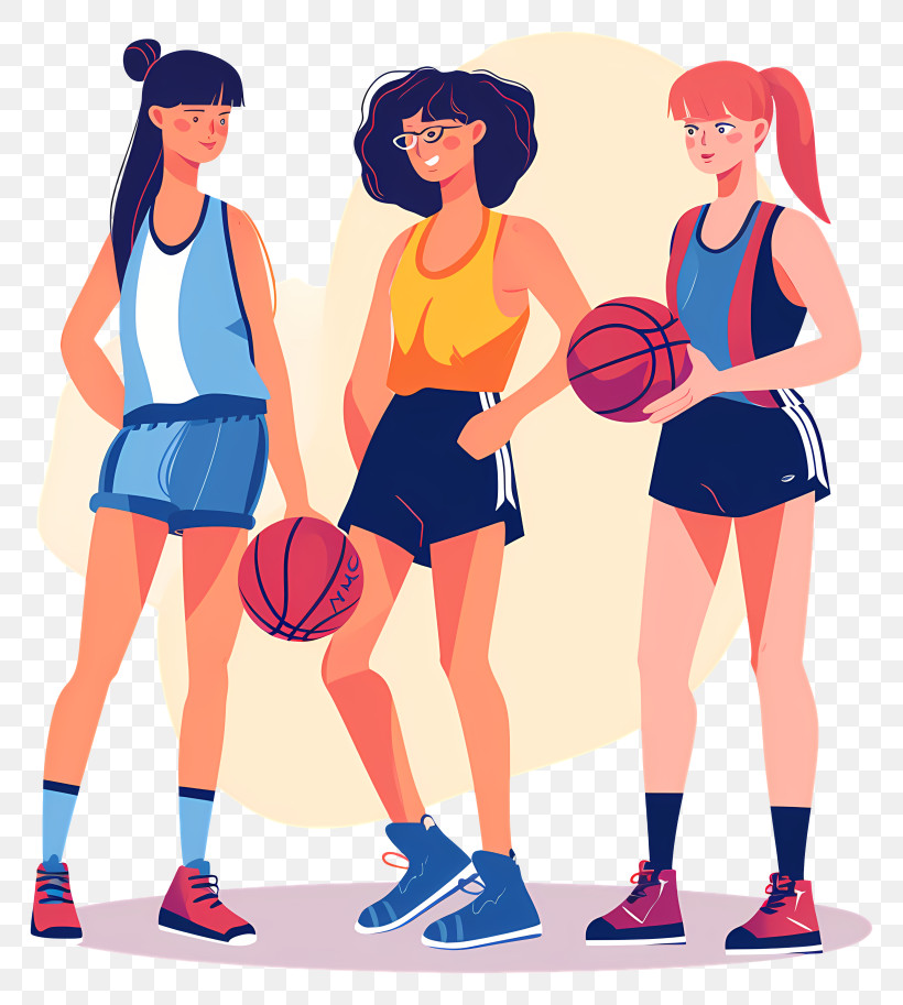 Girls And Women In Sports - Girls Playing Basketball, PNG, 3592x4000px ...