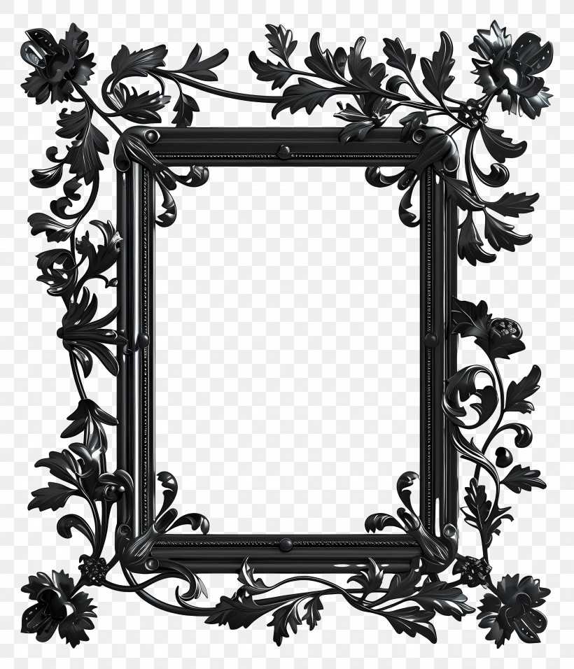 Black Frame - Intricate Black Ornamental Frame, PNG, 3484x4064px, Black ...