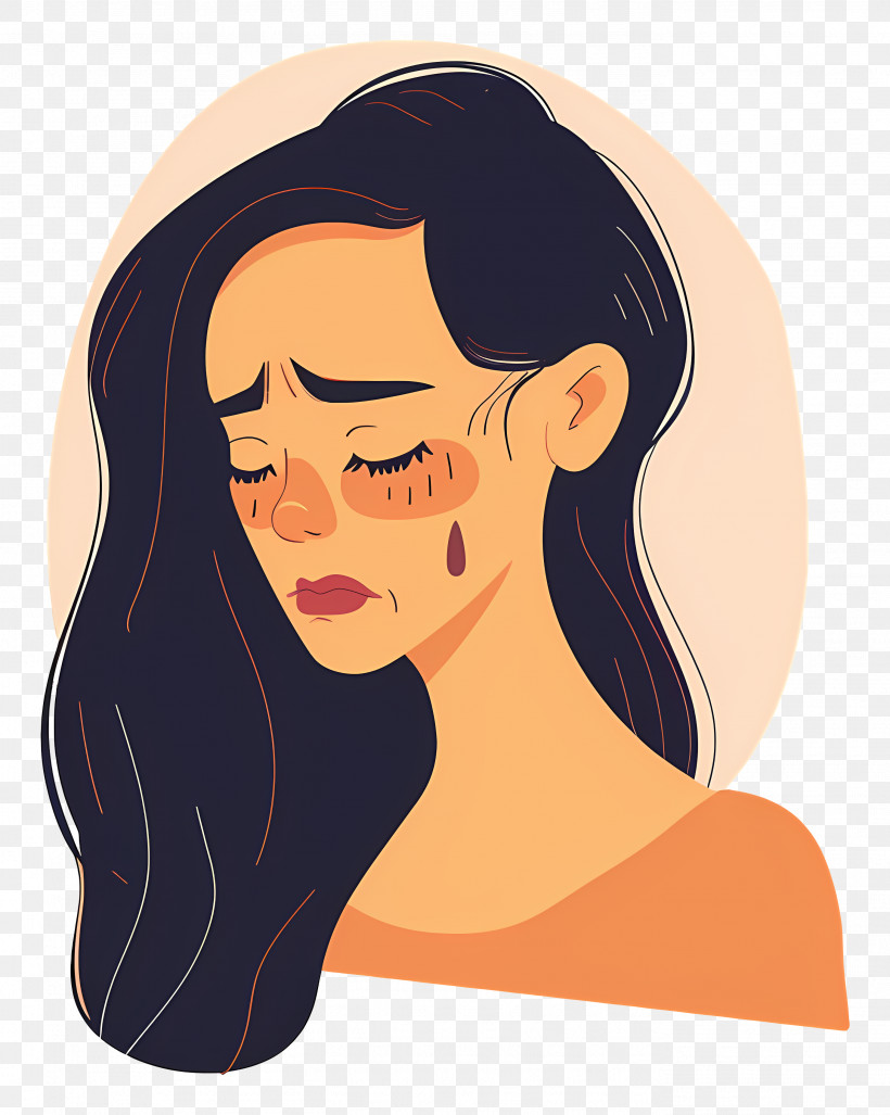 Crying Woman - Sad Girl Illustration, PNG, 2748x3444px, Crying Woman ...