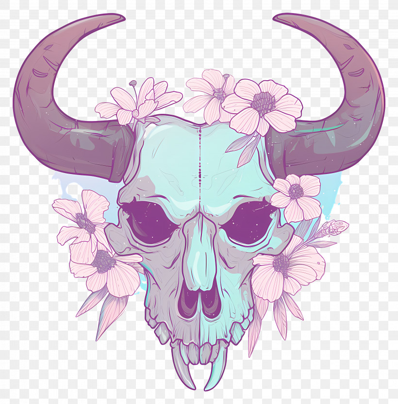 Chicano Tattoo - Decorative Skull With Flowers Illustration, PNG ...