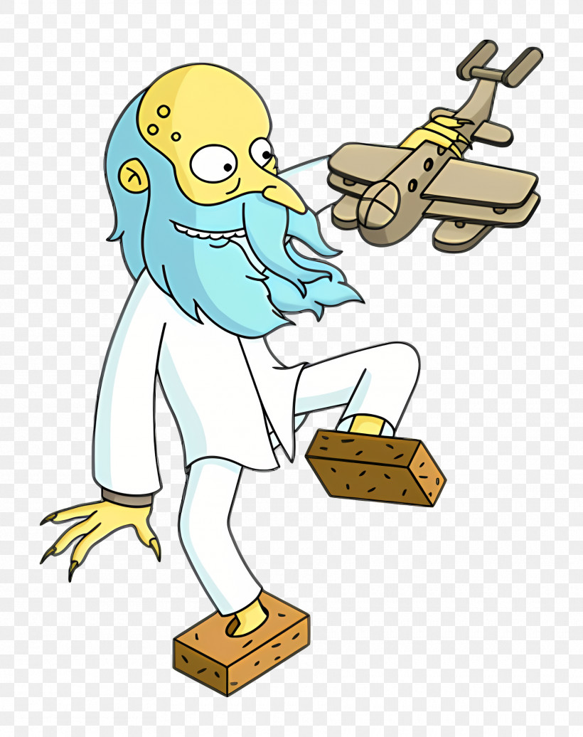 Charles Montgomery Burns - Cartoon Character With Toy Plane, PNG ...