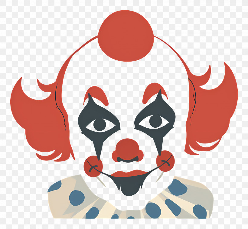 Scary Clown - Clown Face With Red Nose And Makeup, PNG, 3012x2776px ...