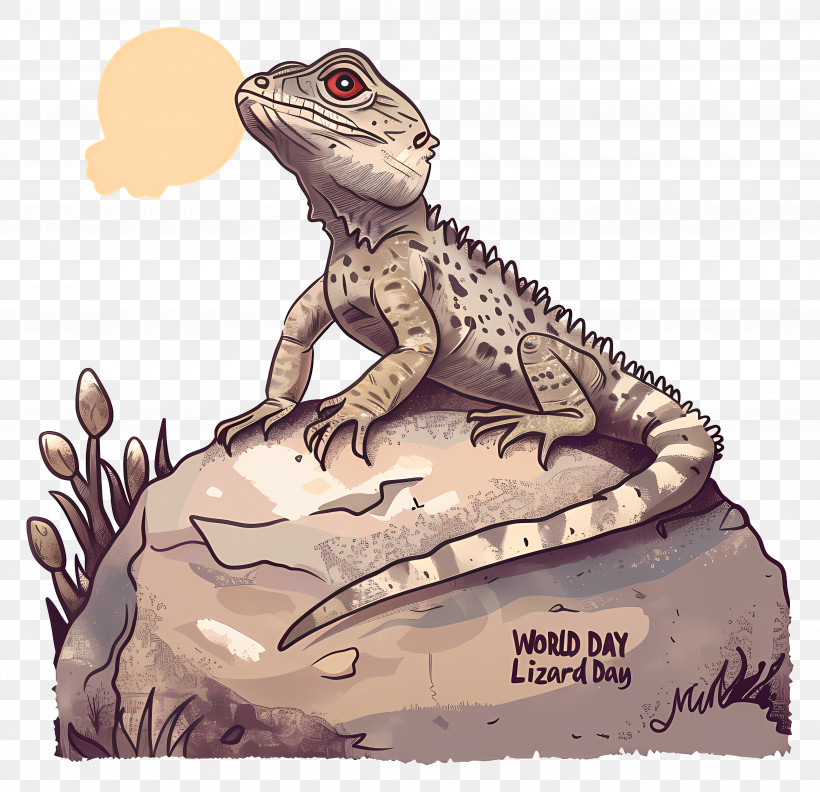 World Lizard Day - Lizard On Rock For World Lizard Day, PNG ...