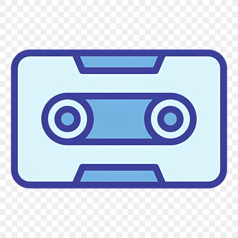 Cassette - Blue Cassette Tape Retro Icon, PNG, 2048x2048px, 90s Era ...