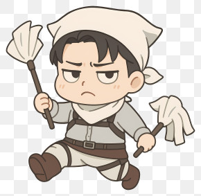 Attack On Titan - Stern Anime Soldier Cleaning Mops PNG
