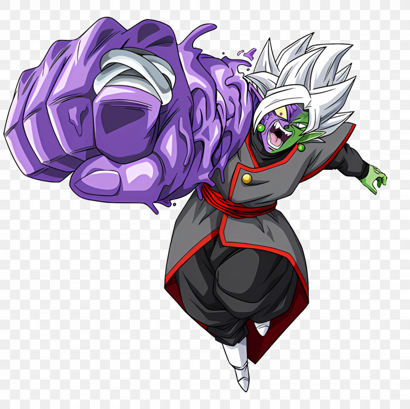 Merged Zamasu - Dynamic Anime Character With Purple Energy, PNG ...