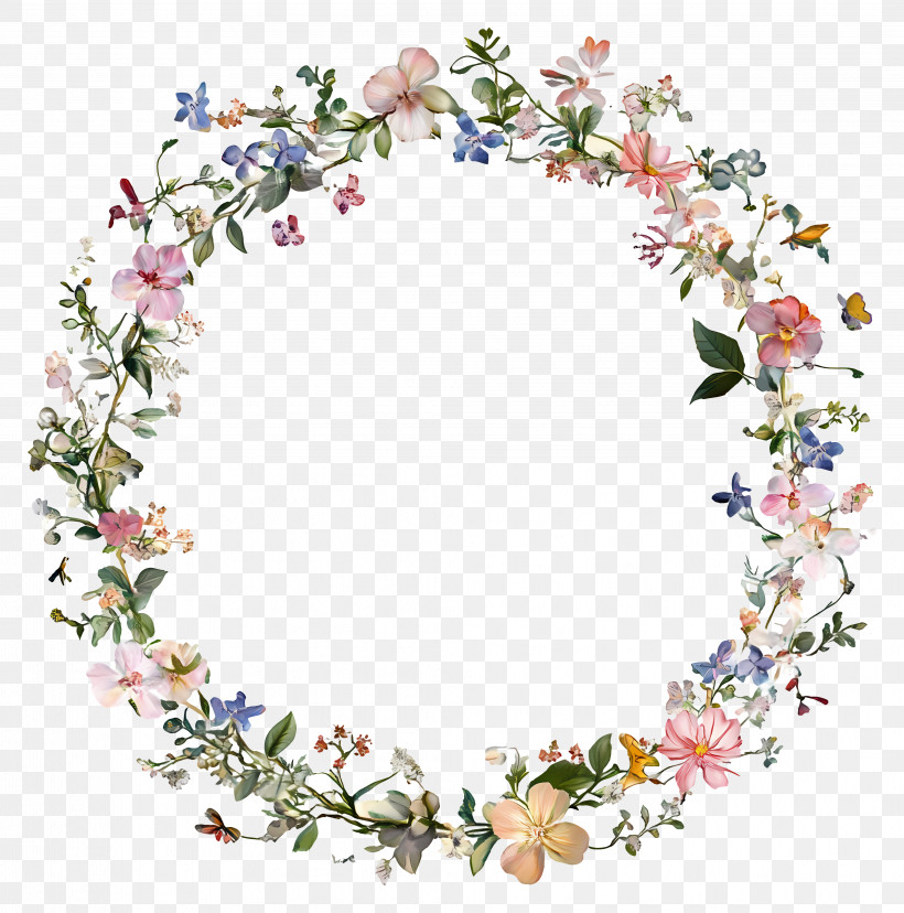 Wedding Circle Frame - Delicate Floral Wreath Circle Design, PNG ...