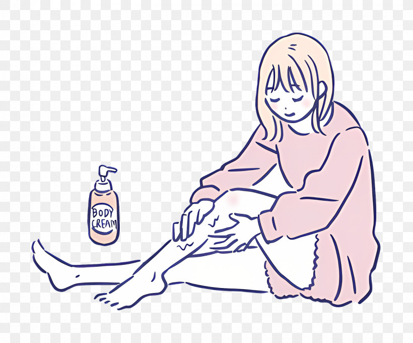 Girl - Illustration Of Woman Applying Body Cream, PNG, 1572x1304px ...