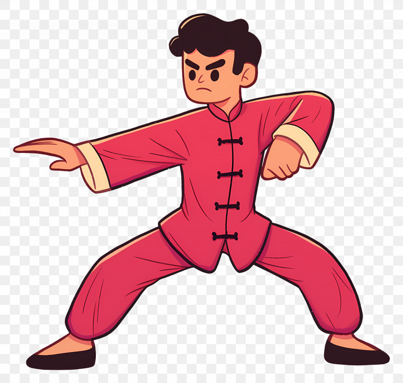 Kung Fu - Martial Arts Cartoon Character In Fighting Stance, PNG ...