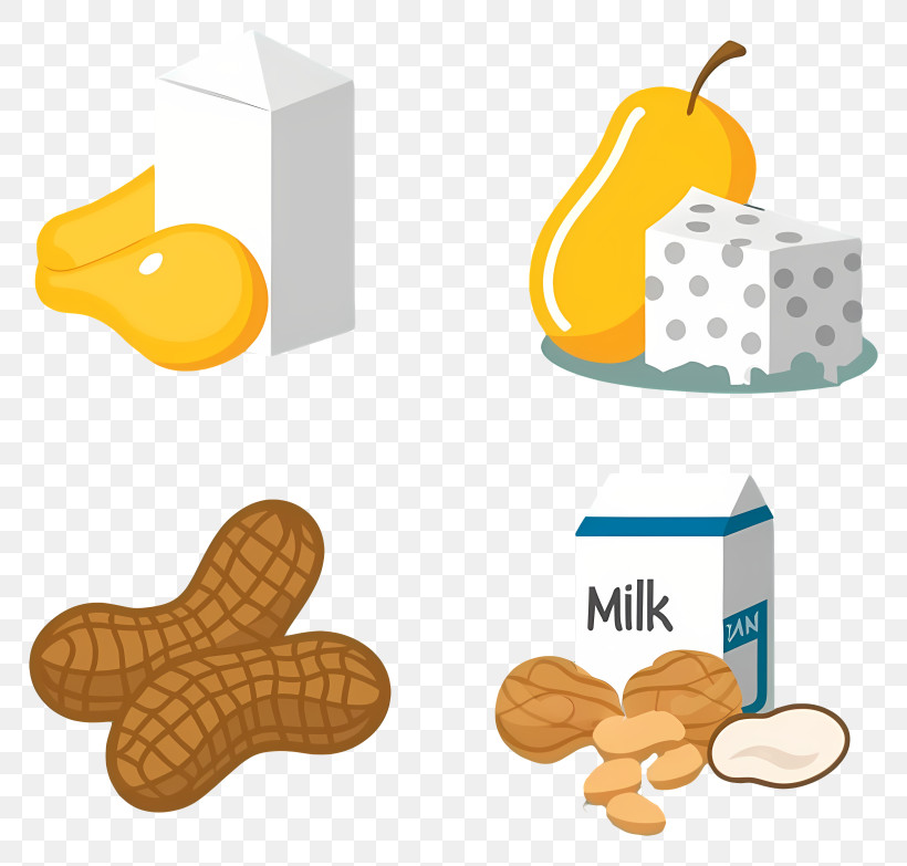 Peanut - Assorted Food Items Including Milk And Peanuts, PNG ...