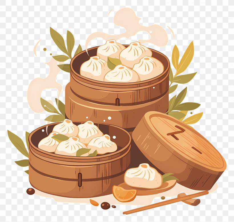 Dumplings - Steamed Dumplings Served In Bamboo Baskets, PNG ...