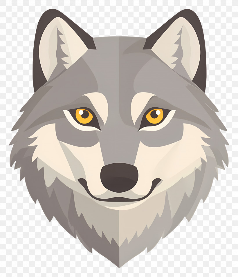 Wolf Head - Stylized Gray Wolf Face Illustration, PNG, 3324x3872px ...