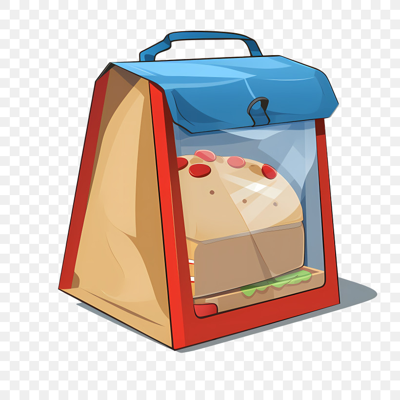 Food Delivery Bag - Cartoon Burger In Packed Lunchbox, PNG, 3316x3316px ...