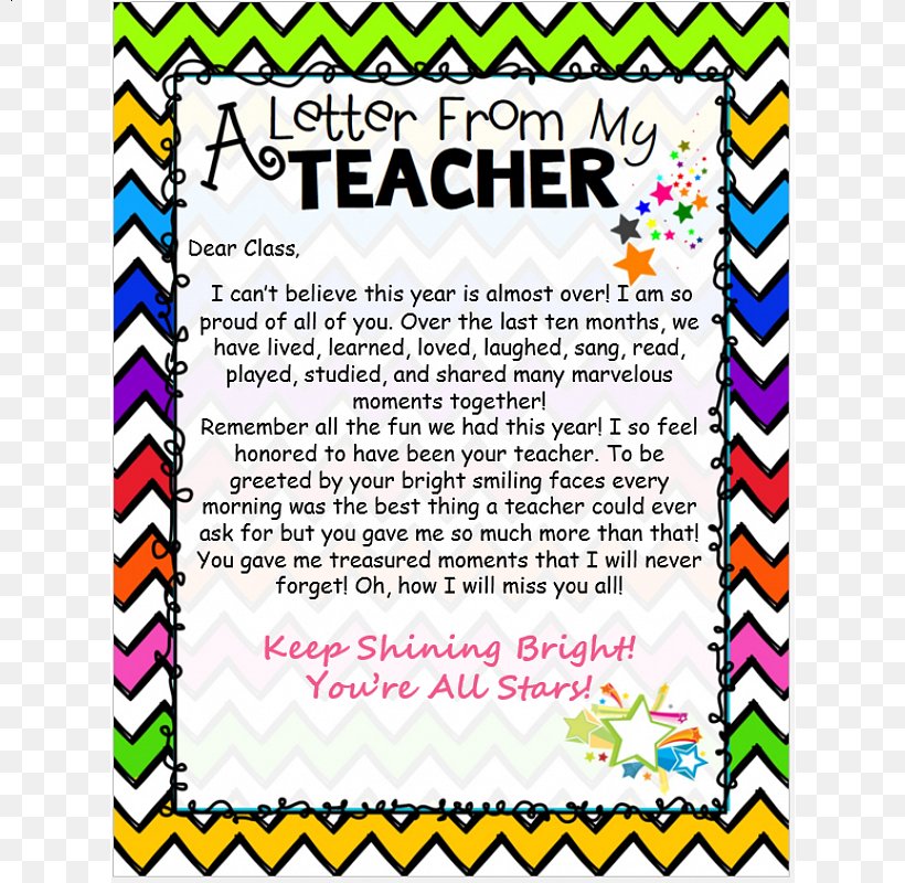 A Letter To My Teacher TeachersPayTeachers Student Classroom PNG 