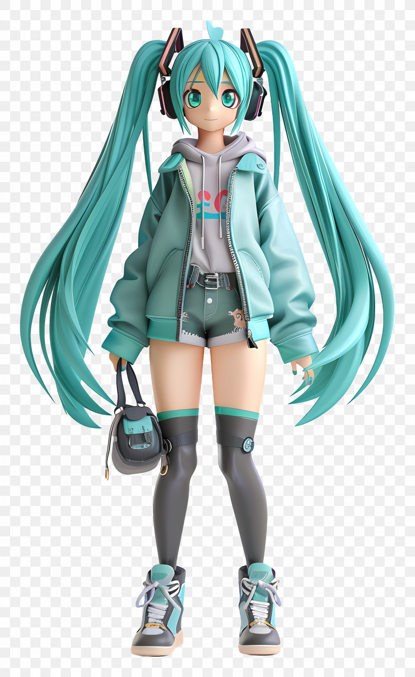 Hatsune Miku - Anime Girl With Blue Hair And Headphones, PNG ...