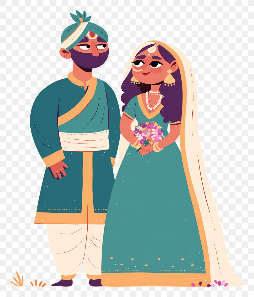 Indian Bride And Groom - Traditional Wedding Couple, PNG, 3228x3776px, Indian Bride And Groom ...