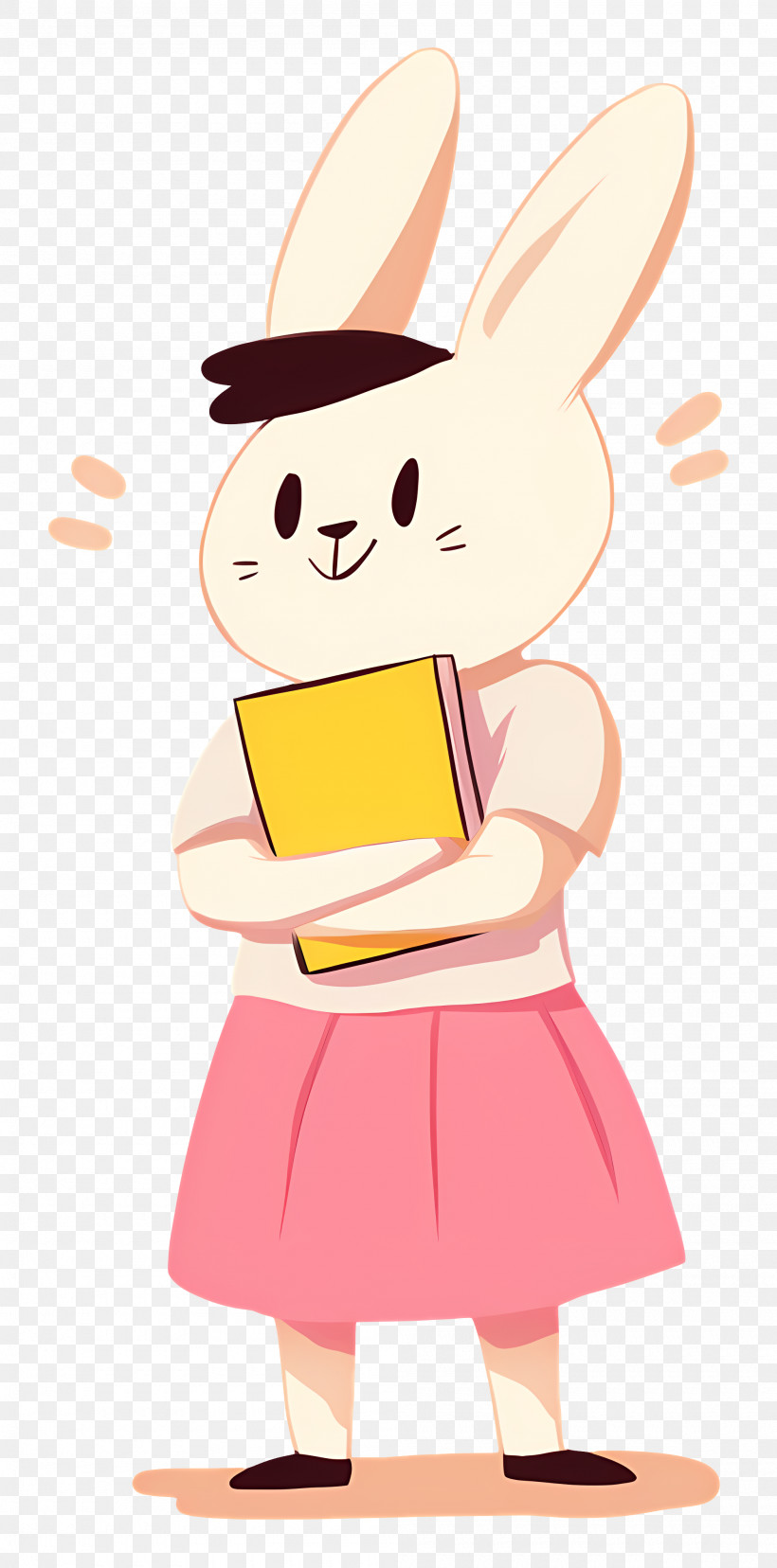 Cute Rabbit - Cartoon Bunny Holding Book, PNG, 2000x4040px, Cute Rabbit ...