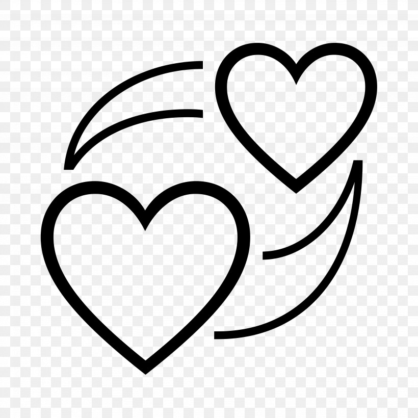Revolving Hearts Emoji - Outline Hearts Symbol, PNG, 4096x4096px ...