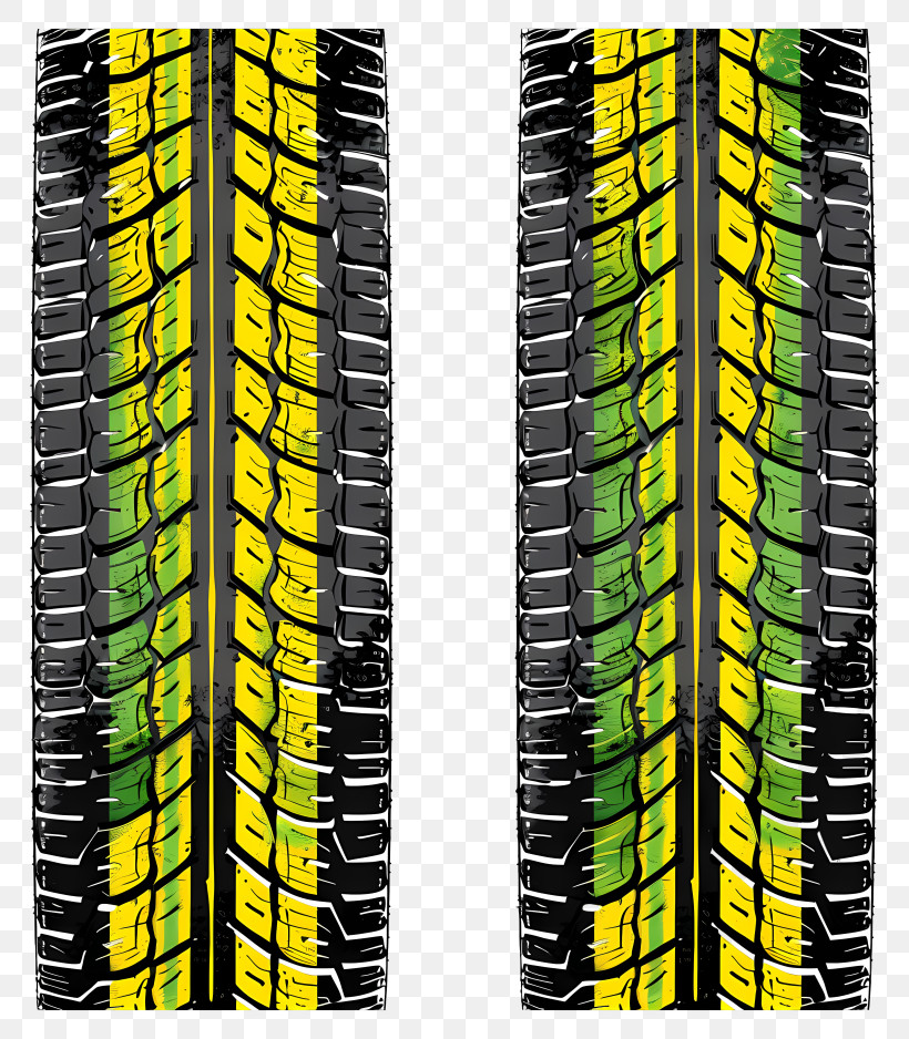Tire Tracks - Yellow And Green Tire Tracks, PNG, 3788x4336px, Tire ...