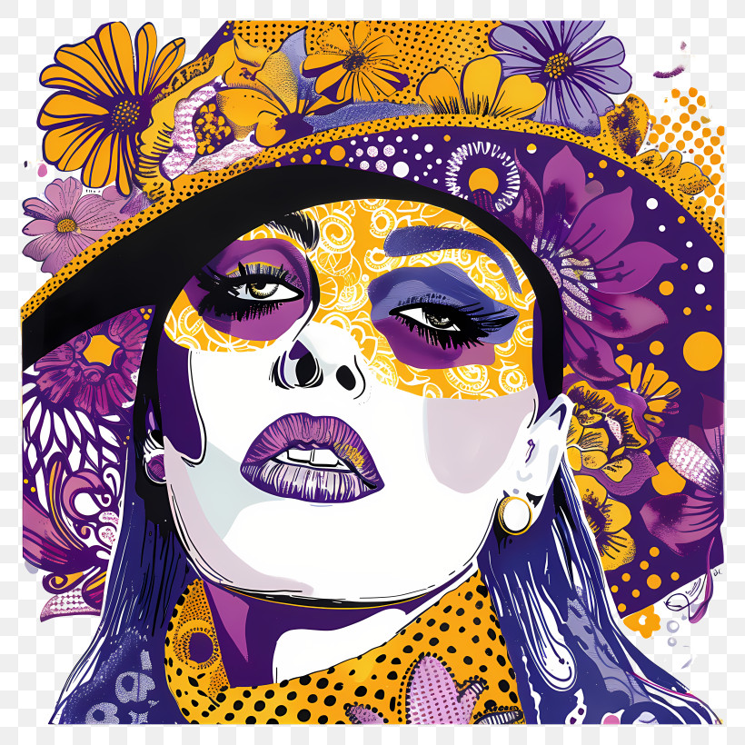 Lady Gaga - Colorful Woman With Floral Hat, PNG, 4336x4336px, Lady Gaga ...