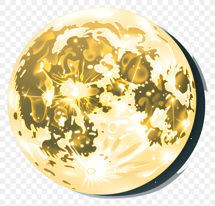 Realistic Style Full Moon - Shiny Glowing Moon Illustration, PNG ...
