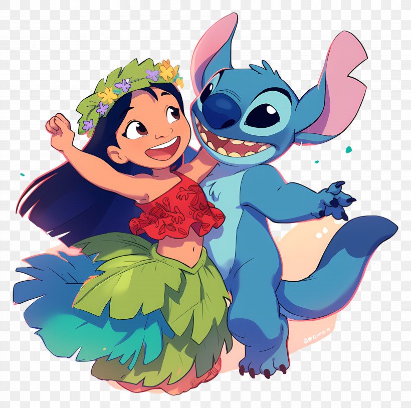 Lilo And Stitch - Animated Characters Dancing Illustration, PNG ...