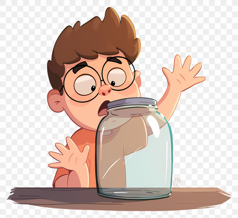 Empty Glass Jar - Surprised Boy With Jar Cartoon, PNG, 4284x3928px ...