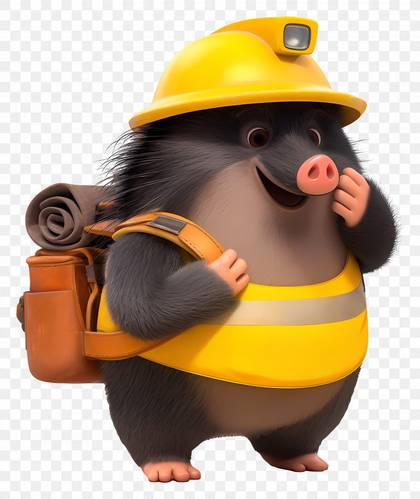 Cute Cartoon Moles - Mole In Construction Gear Character, PNG ...