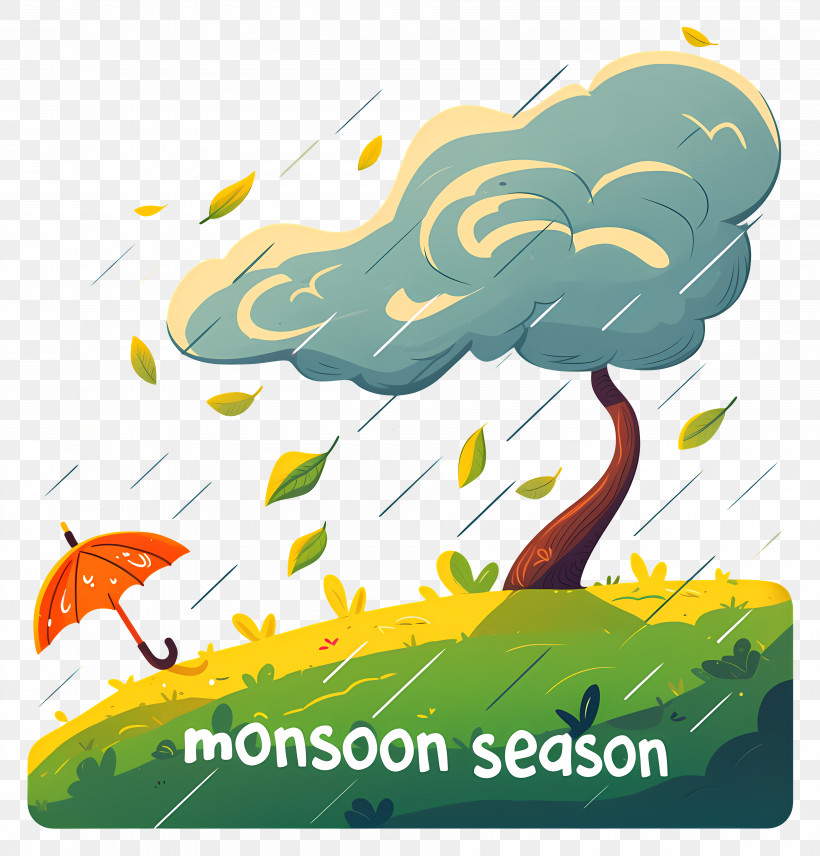 Monsoon Season - Monsoon Season With Rain And Wind, PNG, 3780x3948px ...