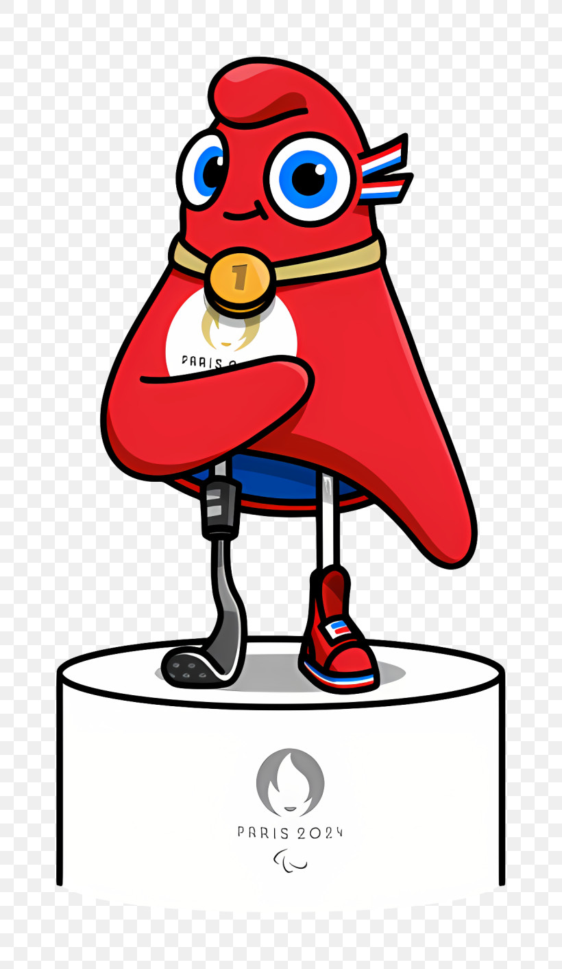 Paris 2024 Phryges - Red Mascot With Medal For Paris 2024 Olympics, PNG ...