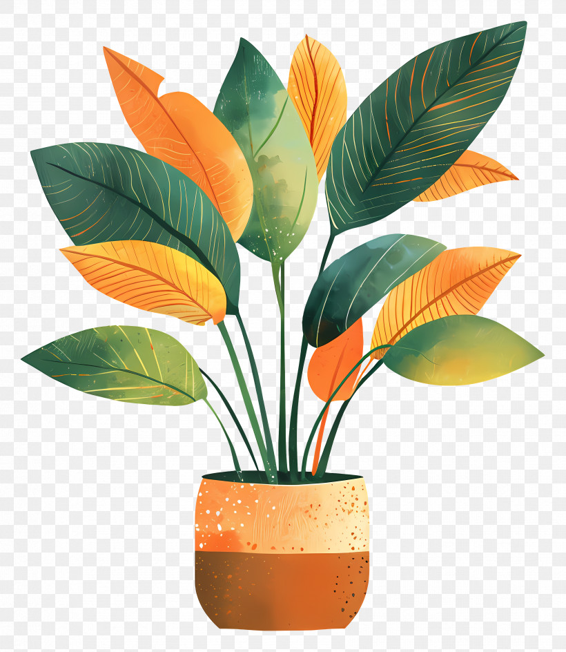 Indoor Plant Pot - Potted Plant Illustration With Vibrant Leaves, PNG ...