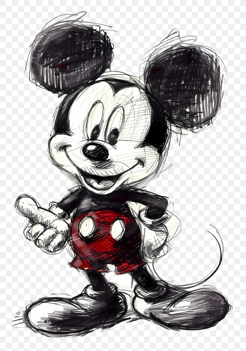 Mickey - Sketch Of A Mouse Cartoon Character, PNG, 2812x4008px, Mickey ...