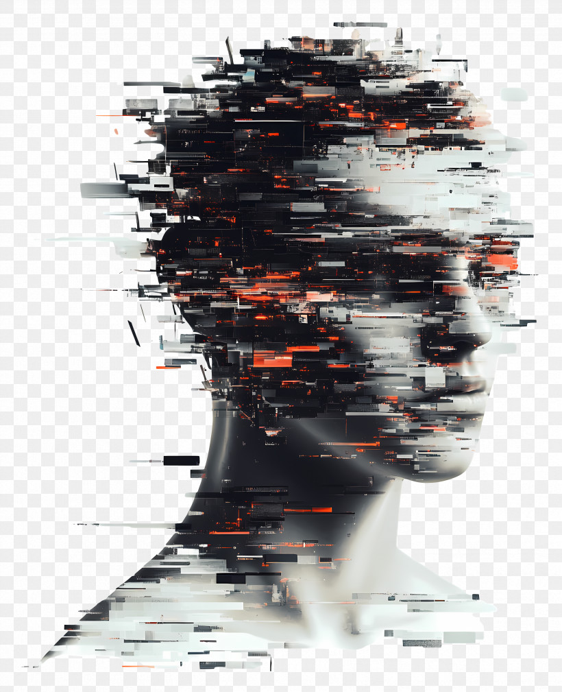 Data Corruption - Digital Glitch Head Illustration, PNG, 3328x4096px, Data Corruption, Artistic ...