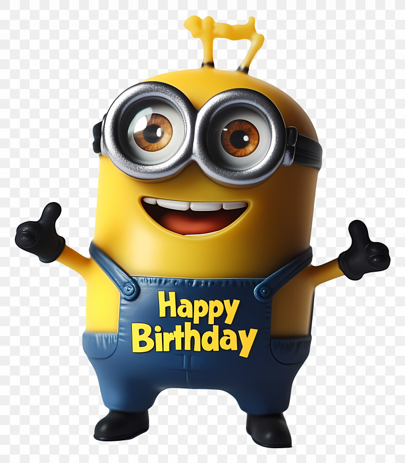 Happy Birthday - Yellow Cartoon Character For Birthday Celebration, PNG ...