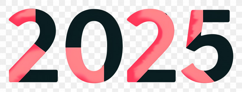 2025 Logo - Stylish Black And Pink 2025 Illustration, PNG, 3428x1308px ...