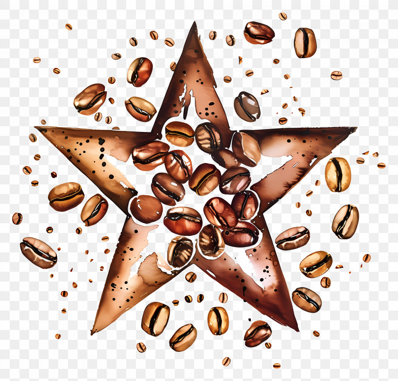 Coffee Beans - Creative Coffee Star With Roasted Beans Artwork, PNG ...
